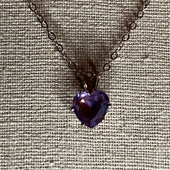 Southwest | Jewelry | Sterling Silver Purple Heart Shape Stone Necklace ...